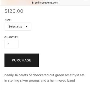 emily rose gems | Jewelry | Emily Rose Gems Green Amethyst Silver Ring ...